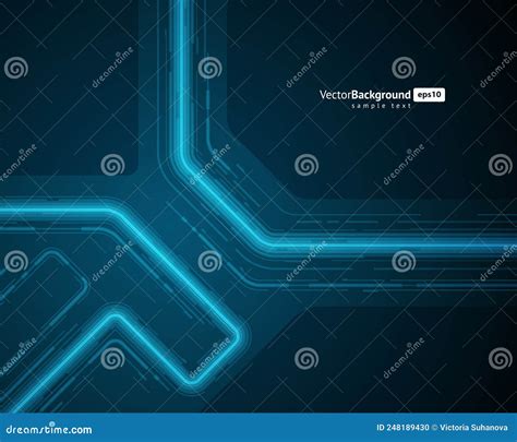 Dark Blue Illuminated Chip Circuit Cyberspace Microprocessor Structure Background Template