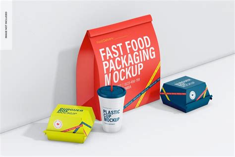 패스트 푸드 포장 모형 측면보기 무료 Psd 파일