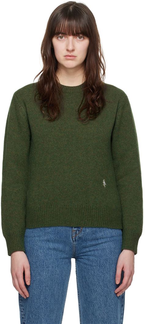 Green Src Sweater By Sporty And Rich On Sale