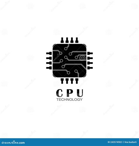 Chip Processor Icon Stock Vector Illustration Of Electronic