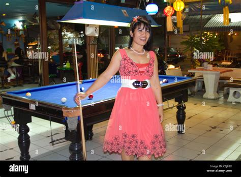 Thai Prostitute Playing Pool In A Gogo Bar Chiang Mai Thailand Stock Photo Alamy