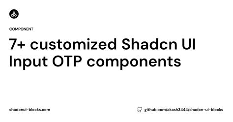7 Customized Shadcn Ui Input Otp Components