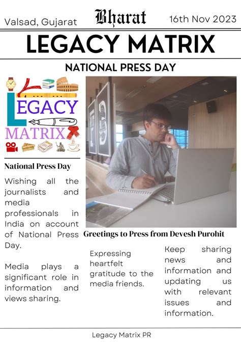 Devesh Purohit On Linkedin Nationalpressday Media Press Publicrelations Pr