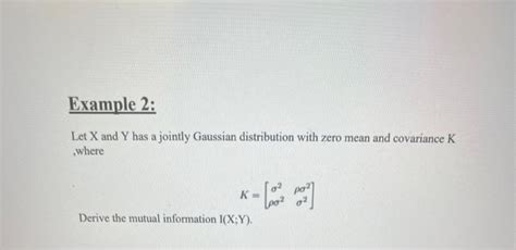 Solved Example 2 Let X And Y Has A Jointly Gaussian