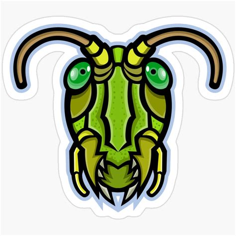 Dopasticker Grasshopper Head Mascot Sticker Phone Decal Water Bottle