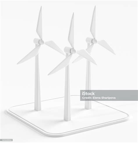 풍력 터빈 아이콘입니다 녹색 재생 가능 에너지 지속 가능한 청정 전력 개념 3d 렌더링 그림입니다 3차원 형태에 대한 스톡 사진 및 기타 이미지 Istock