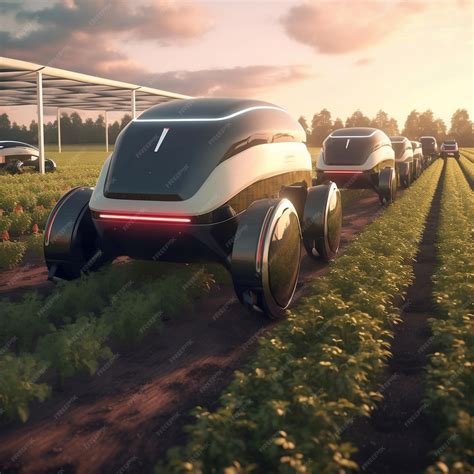 Premium Ai Image Transforming Agriculture Robotic Farming And Autonomous Car At Work Generative Ai