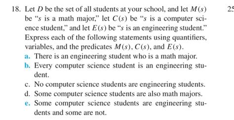 Solved 18 Let D Be The Set Of All Babes At Your Babe Chegg Com