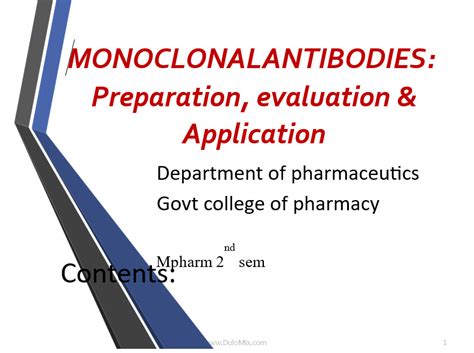 Monoclonal Antibodies Preparation Evaluation And Application Psfppt Download Now Dulomix