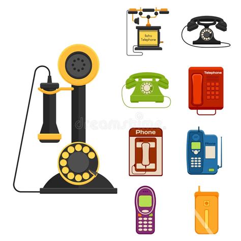 Vector Vintage Phones Retro Lod Telephone Stock Vector Illustration Of Retro Cord 102655673