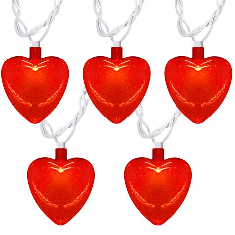 85ft Red Pink Heart String Lights With 10 Led Red 3d Heart Lights Plug