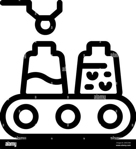 Manufacturing Process Concept With Robotic Arm Working On An Assembly Line Stock Vector Image