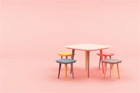 분홍색 배경 3d 렌더링에 다채로운 파스텔 개념에 현대 최소한의 의자 0명에 대한 스톡 사진 및 기타 이미지 0명 3차원 형태 가구 Istock