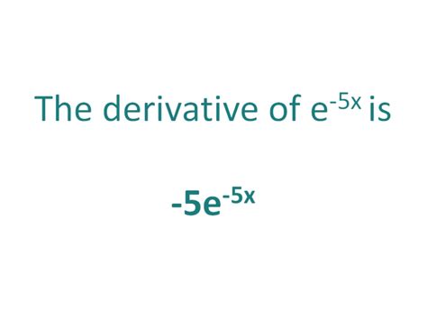 The Derivative Of E 5x Derivativeit