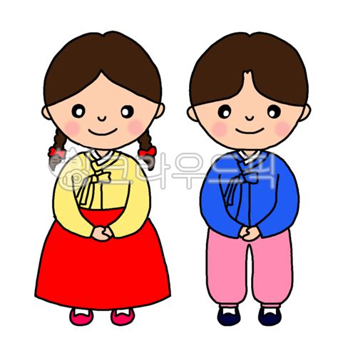 한복 한복입은어린이 설날인사 새해인사 추석인사 사진 이미지 일러스트 캘리그라피 Wngnl86작가