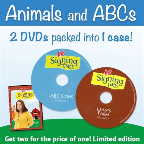 Signing Time Leahs Farm And Abc Signs Dvd Set 2 In 1 Dvd