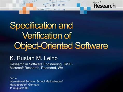 Ppt Specification And Verification Of Object Oriented Software Powerpoint Presentation Id525577