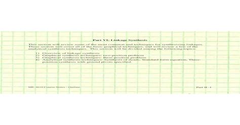 Pdf Part Vi Linkage Synthesis Synthesisoflinkagesnotes2 Pdf · The