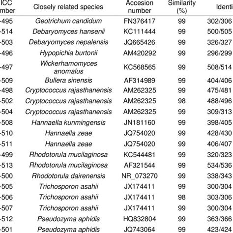 Identification Of Yeast Isolates From Tunggilis Village West Java Download Table