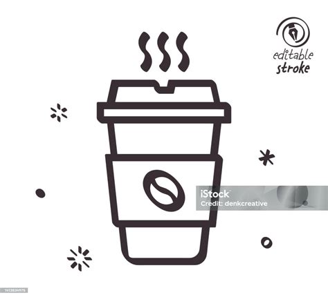 테이크 어웨이 커피를위한 장난기 넘치는 라인 일러스트 레이 션 종이 커피잔에 대한 스톡 벡터 아트 및 기타 이미지 종이 커피잔 아이콘 커피 마실 것 Istock