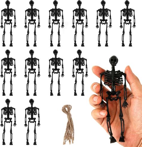 12 Mini Figuras De Esqueleto Decoración De Esqueleto De Halloween De 5
