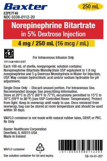 Norepinephrine Package Insert