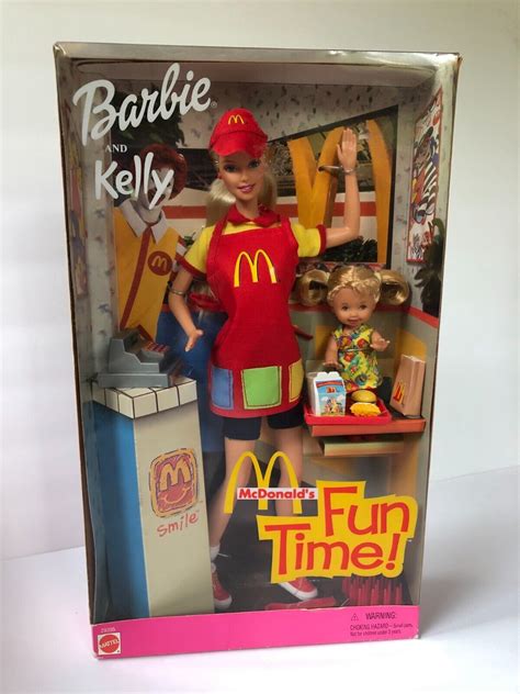 Mcdonalds Fun Time Barbie And Kelly Dolls Set Mattel 2001 Nrfb 29395