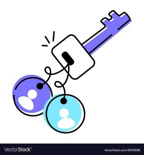 Get This Doodle Icon Of Authentication Key Vector Image
