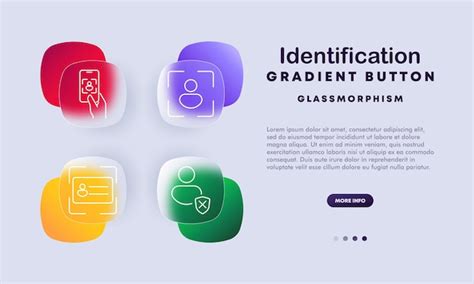 Premium Vector Identification Set Icon Mobile Id User Scan Id Card Profile Security