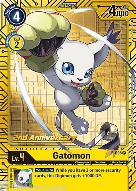 P 006 Gatomon Promo Alternative Art Mint Digimon Card 2nd