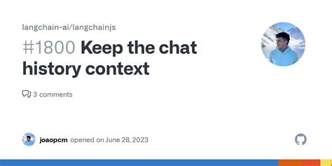 keep the chat history context · issue 1800 · langchain ai langchainjs
