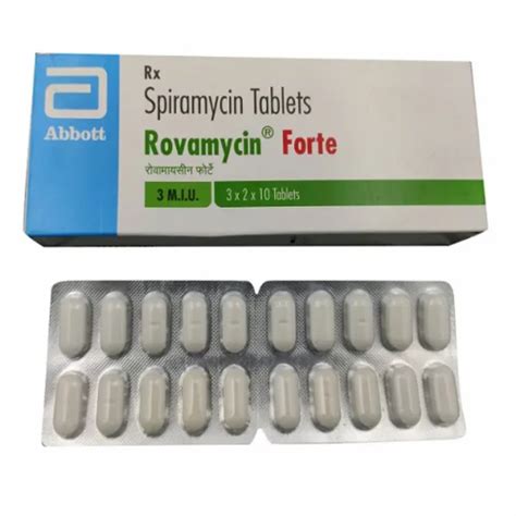 Spiramycin Tablets 15 Miu 30 Miu At Rs 100strip Rovamycine In