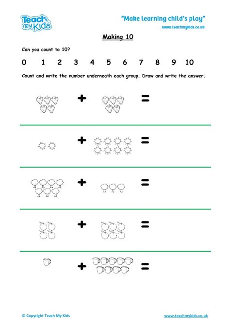 Making 10 Worksheets Printable Word Searches