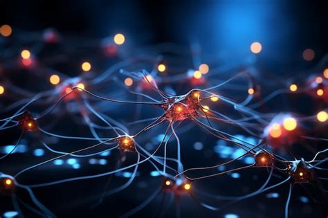 Premium Ai Image Illuminated Cognitive Pathways Dark Background 3d Render Of Neural Connections