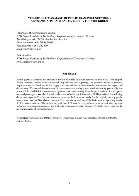 Pdf Dynamic Vulnerability Analysis Of Public Transport Networks Mitigation Effects Of Real