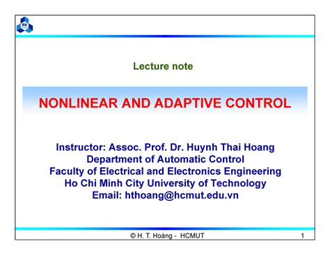 Chapter 3 Nonlinear Adaptive Control Nonlinear And Adaptive