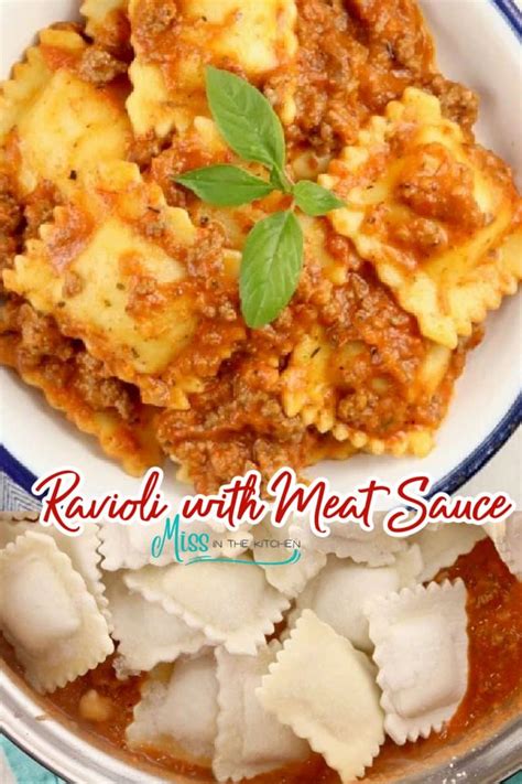 Ravioli With Meat Sauce Easy Ground Beef Recipe Miss In The Kitchen