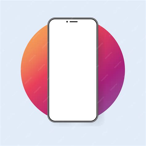 프리젠테이션 템플릿용 장치 스마트폰 모형 빈 디스플레이 격리 템플릿이 있는 휴대폰 프레임 그라데이션 배경 3d 아이소메트릭 그림 프리미엄 벡터