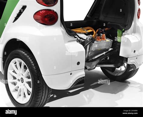 Smart Fortwo Electric Drive Open From Behind Showing The Battery And The Electric Motor