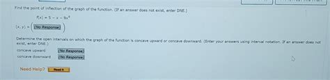 solved find the point of inflection of the graph of the