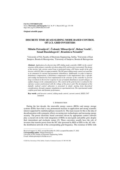 pdf discrete time quasi sliding mode based control of lcl grid inverters
