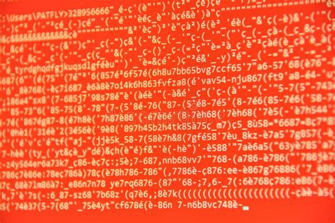 Red Code Lines In A Hack Stock Photo Image Of Hack