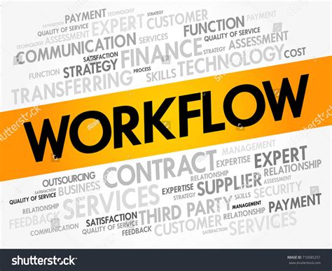 Workflow Word Cloud Technology Business Concept เวกเตอร์สต็อก ปลอดค่า