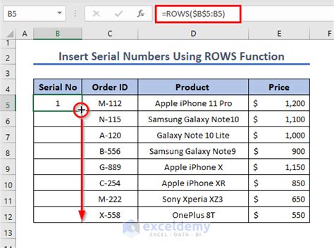 How To Use ROWS Function In Excel