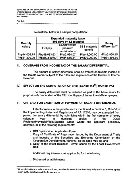 Dole Department Advisory 01 Series Of 2019 Pdf Or The Guidelines On The Computation Of Salary