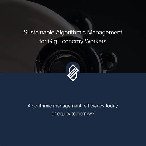 Sustainable Algorithmic Management For Gig Economy Workers → Scenario