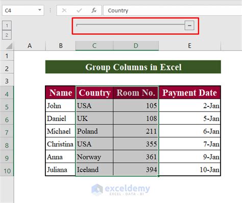 如何在 Excel 中对列或行进行分组和取消分组