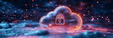 3d Illustration Secure Cloud Computing Data Protection With Glowing