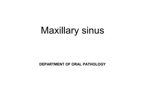 Maxillary Sinusppt