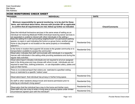 North Carolina Hcbs Monitoring Check Sheet Fill Out Sign Online And